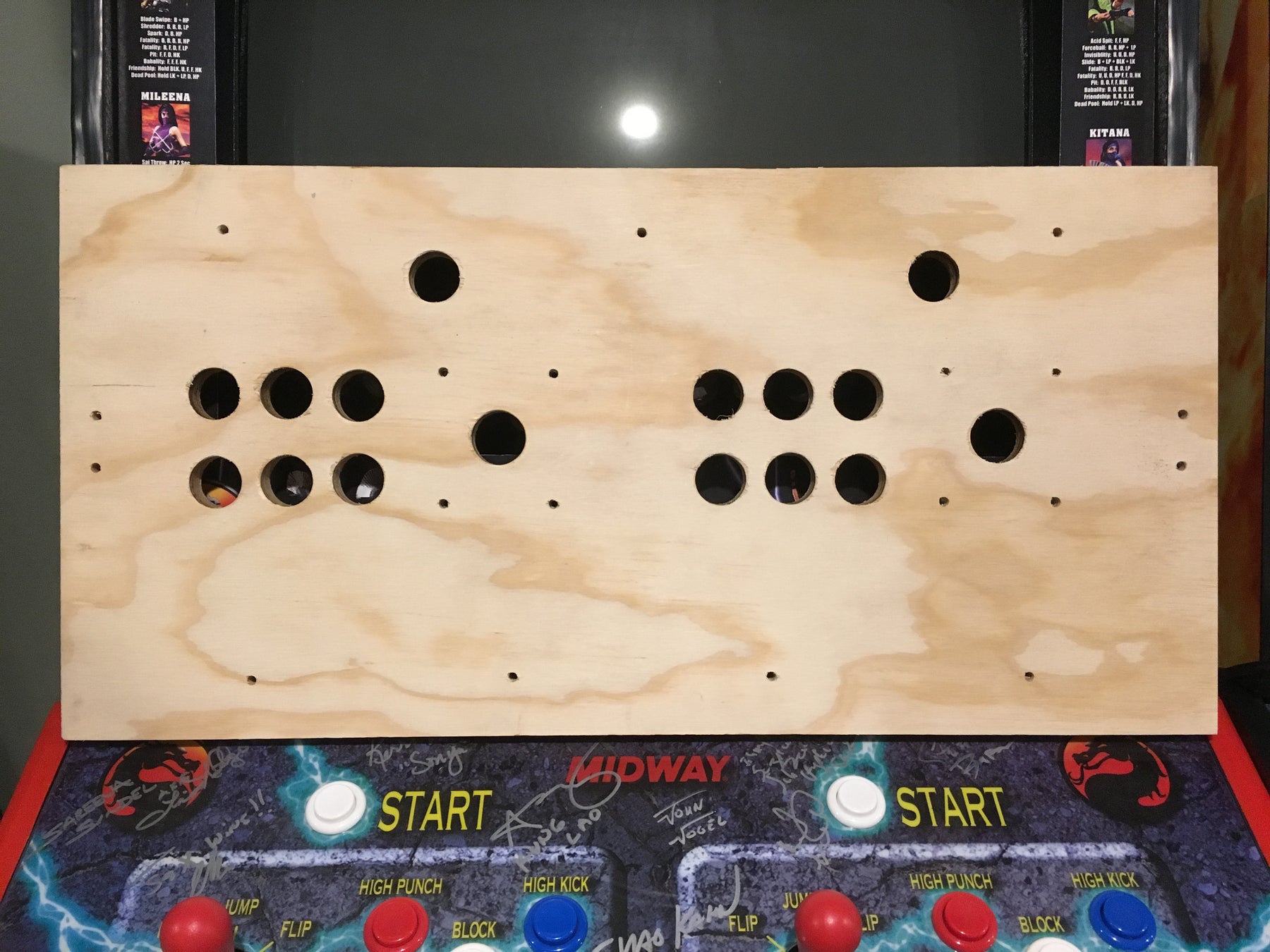Mortal Kombat Style 6 Button Wood Control Panel